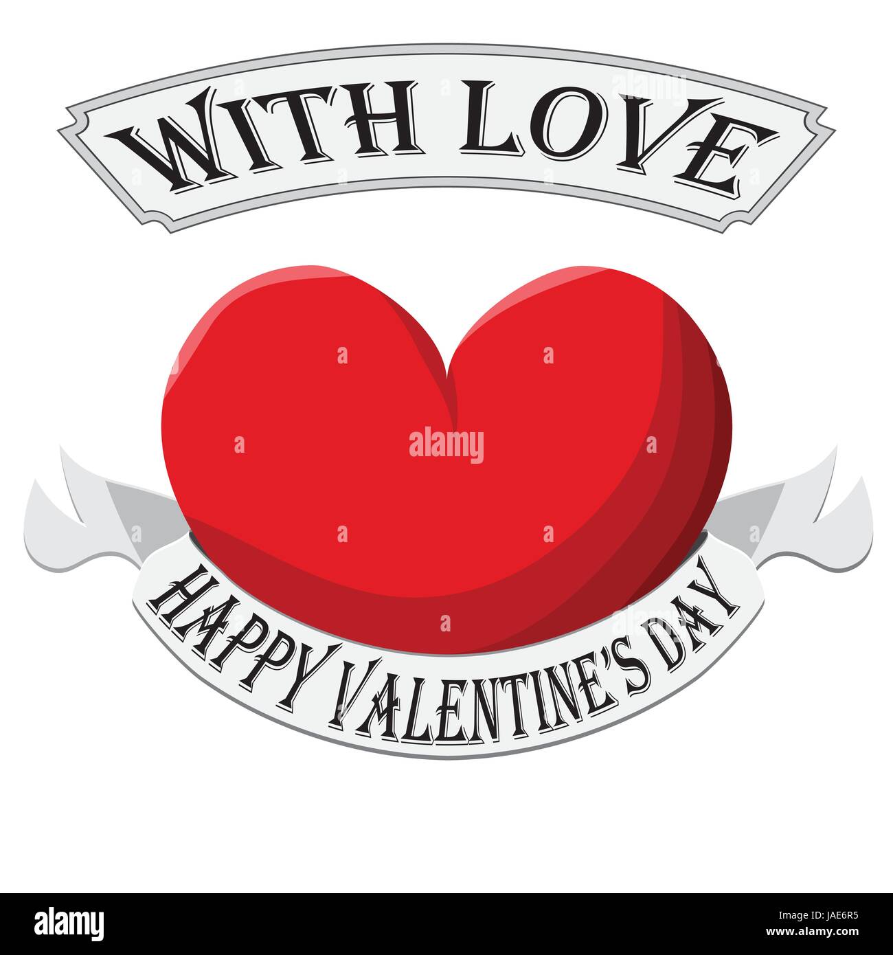 Valentine Heart with sign isolated on white background Stock Vector ...