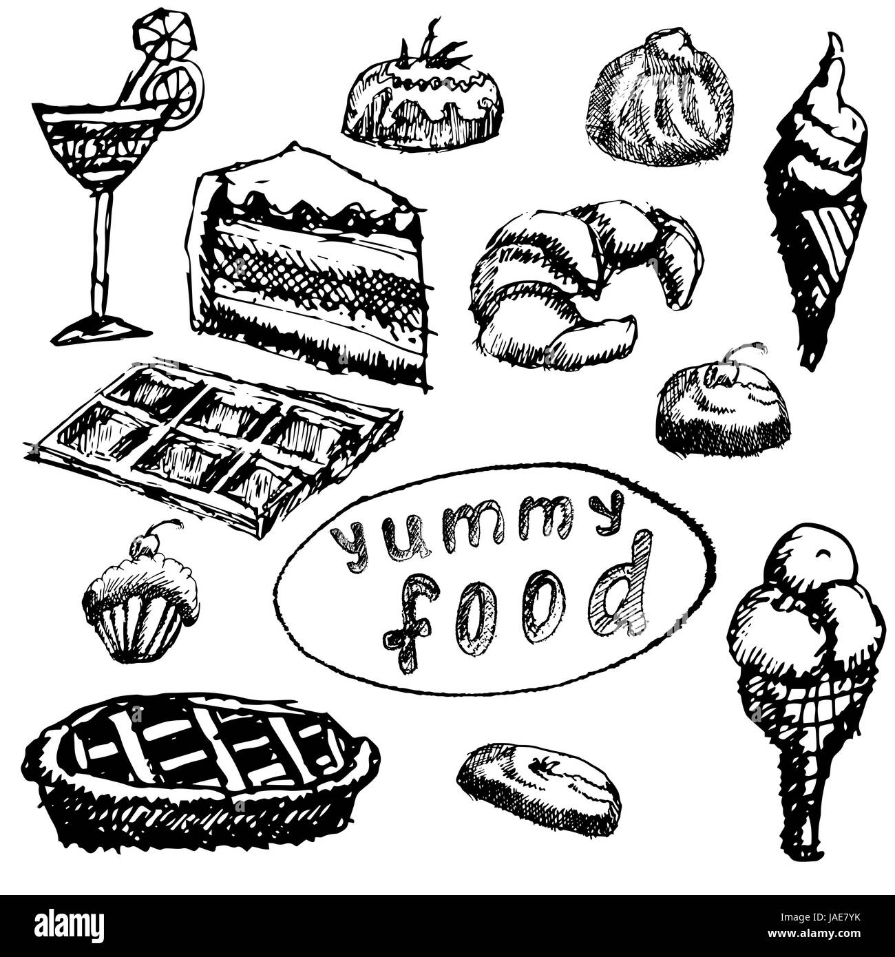 Food deserts set sketch handdrawn on blackboard, isolated on white ...