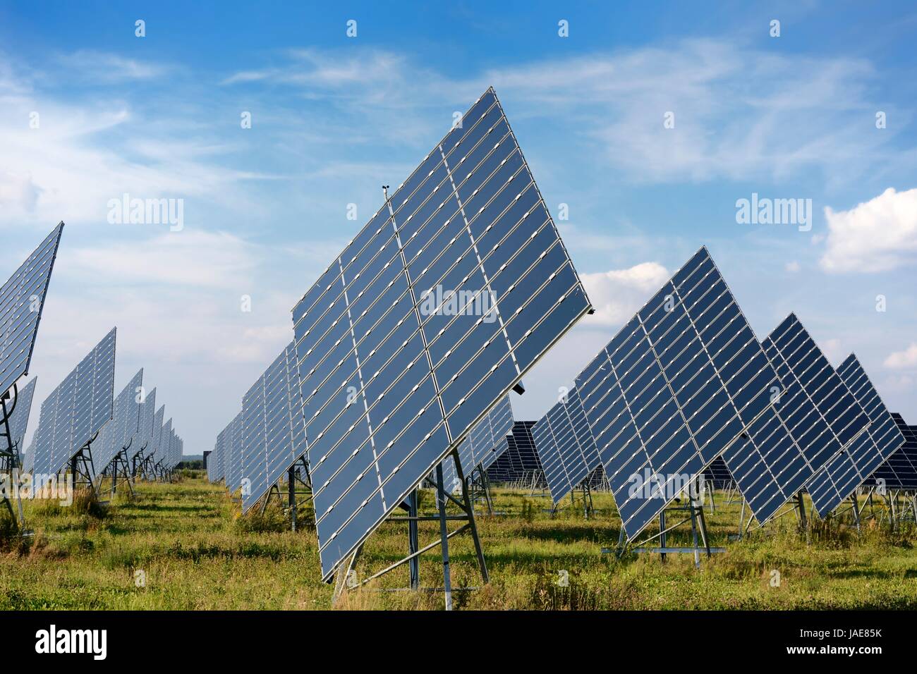 Solar park with huge solar panels Stock Photo - Alamy