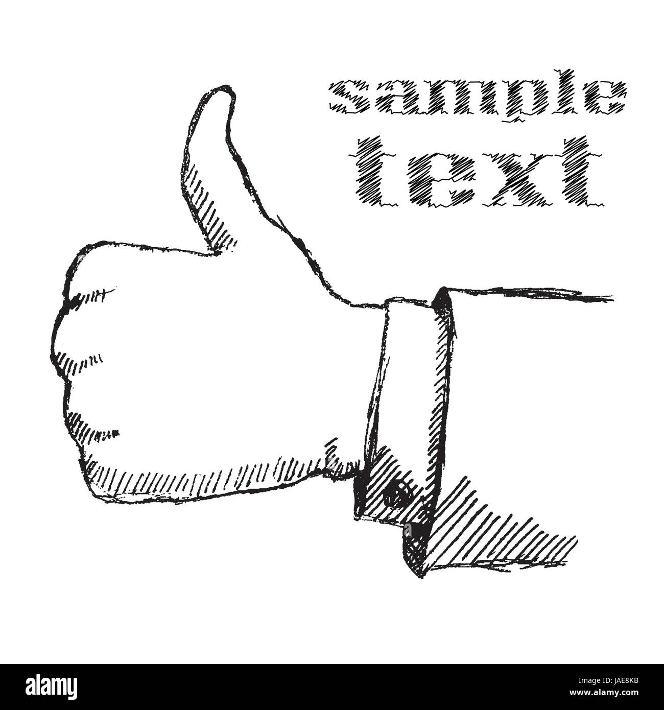 Handdrawn sketch like hand isolated on white background Stock Vector ...