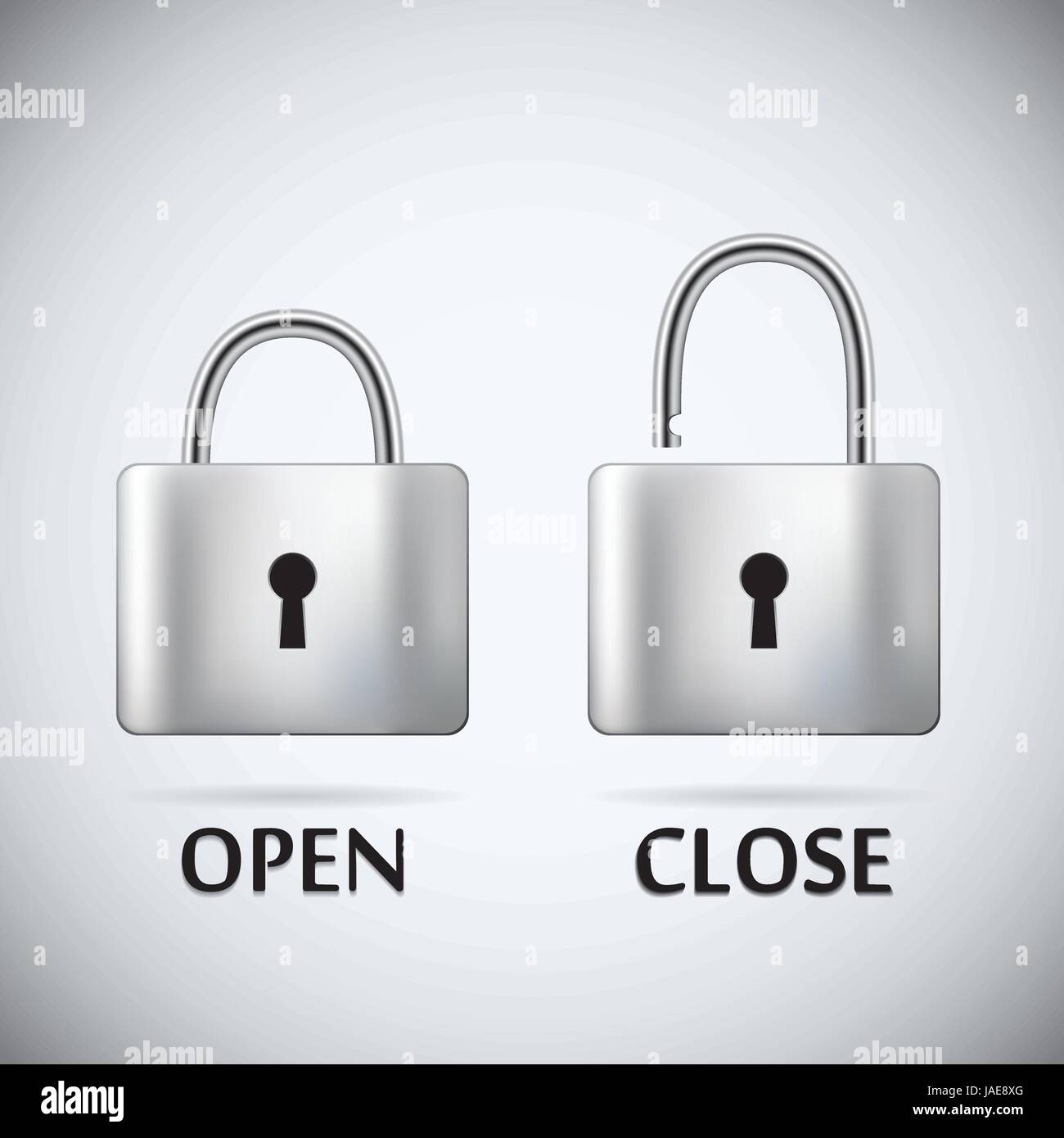 Locked and unlocked Padlock steel text open close Stock Vector Image ...