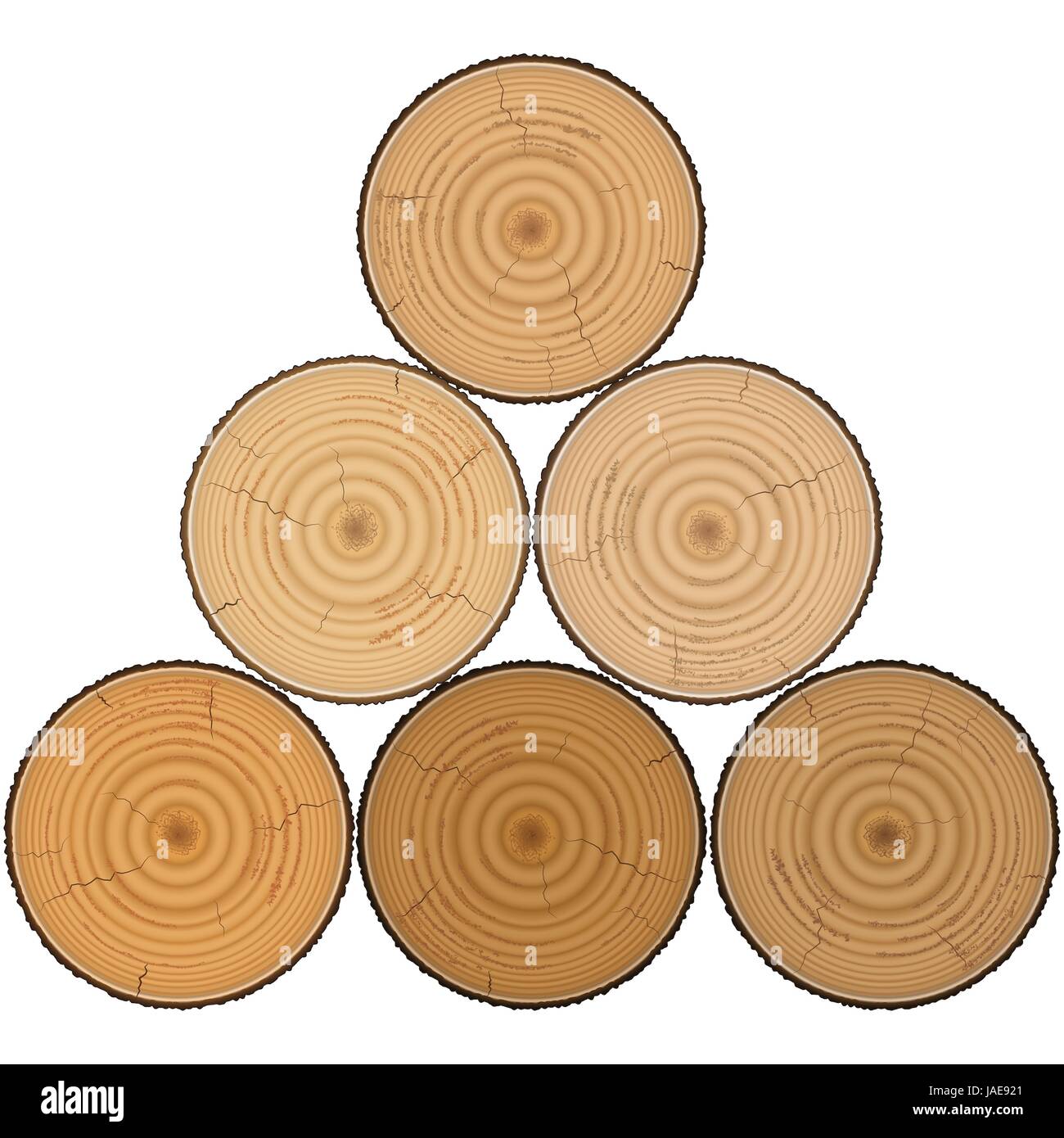 Lumber wood in pyramid isolated on white background Stock Vector Image ...