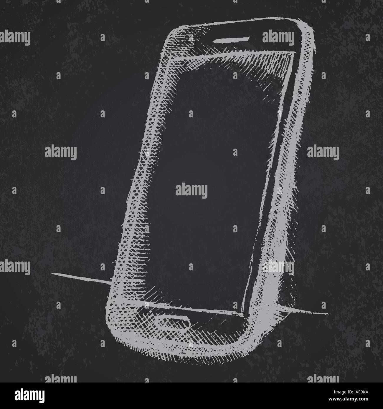 Handdrawn sketch of mobile phone with shadow on blackboard Stock Vector ...