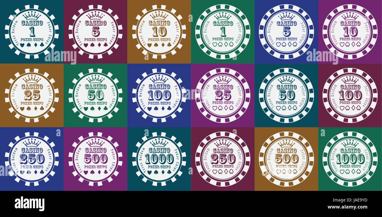 poker chips set white on color Stock Vector Image & Art - Alamy