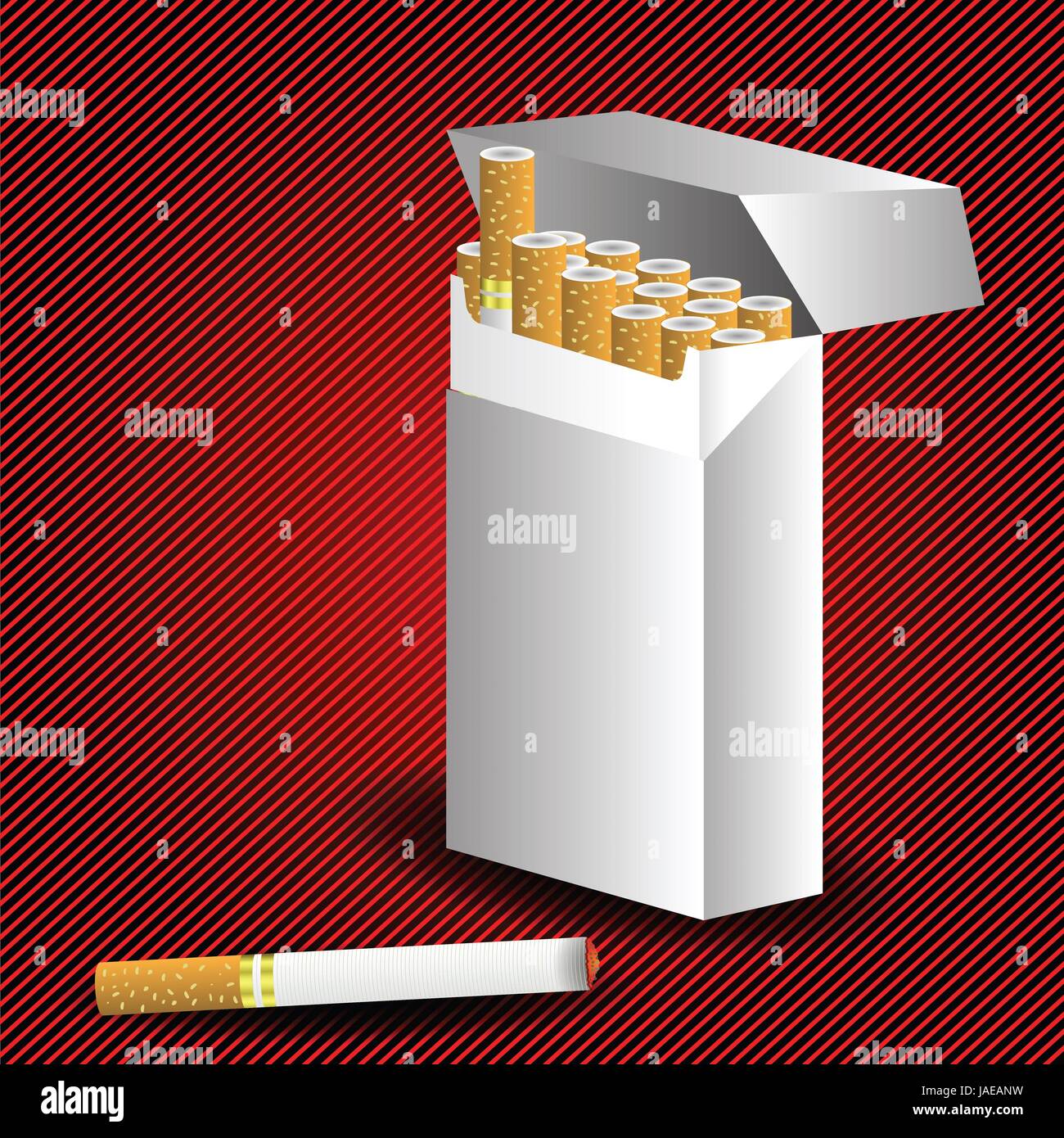 colorful illustration with cigarette pack for your design Stock Photo ...