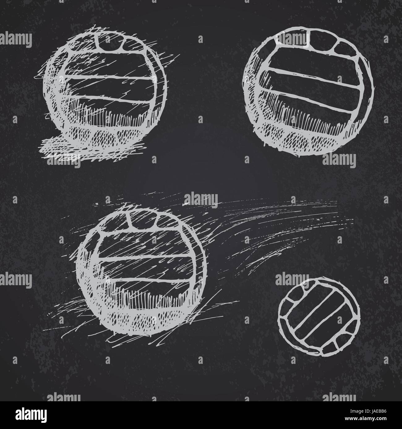 volleyball ball sketch set on blackboard Stock Vector Image & Art - Alamy