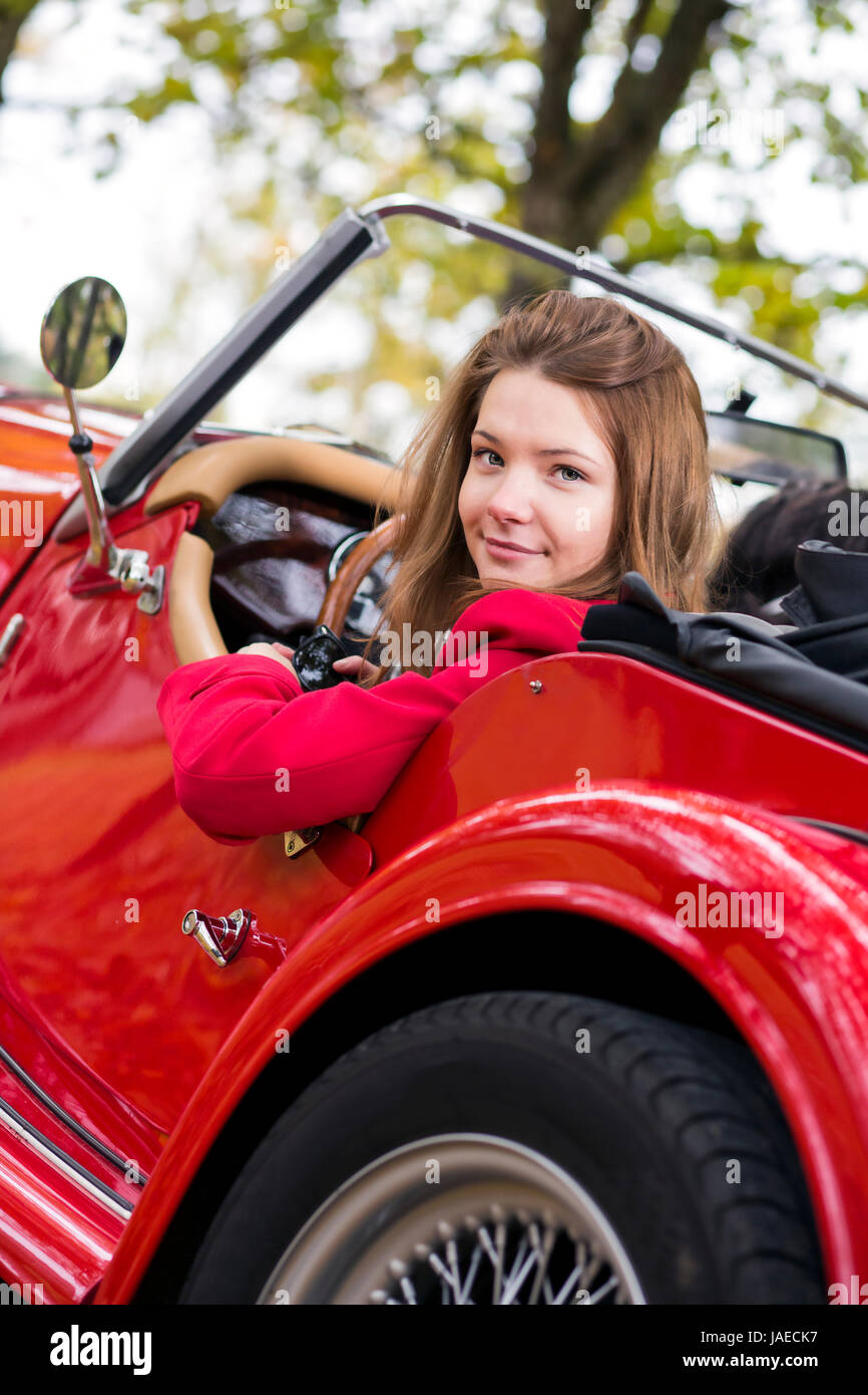 Driver look at back seat hi-res stock photography and images - Alamy
