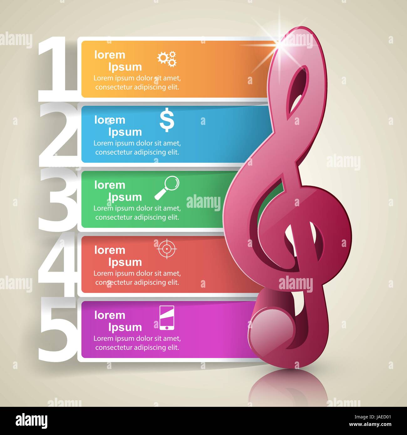 Music Infographic. Treble clef icon. Note icon Stock Vector Image & Art ...