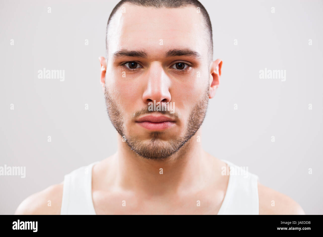 Portrait of young man with clean skin on his face Stock Photo - Alamy