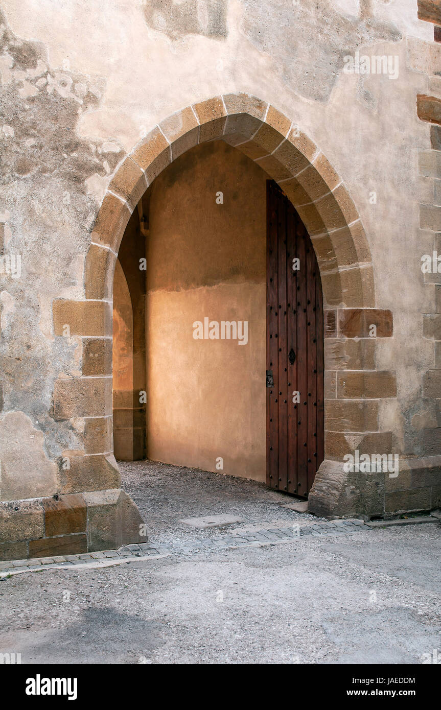 Entrance door of a medieval castle in Europe Stock Photo - Alamy