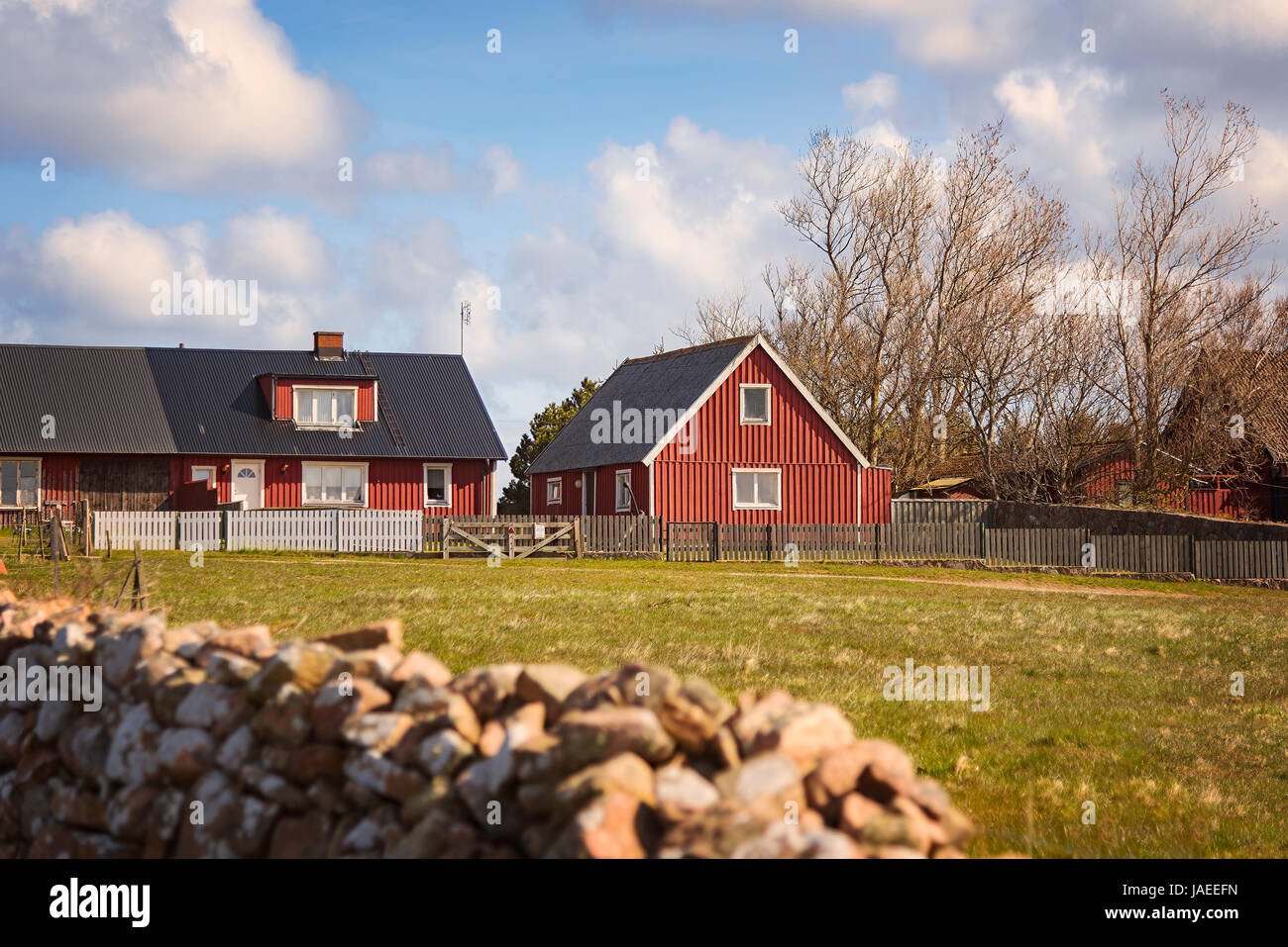 Image of typical swedish red house, in rural locaton Stock Photo - Alamy