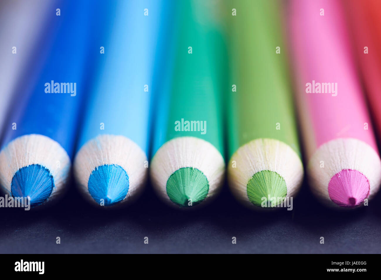 Close up of multi colored pencils Stock Photo - Alamy