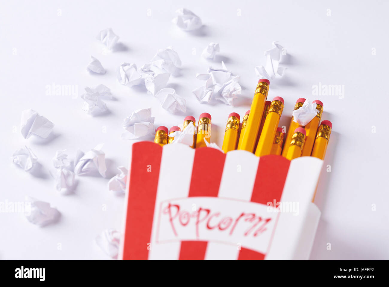 New variation of popcorn and fries Stock Photo - Alamy