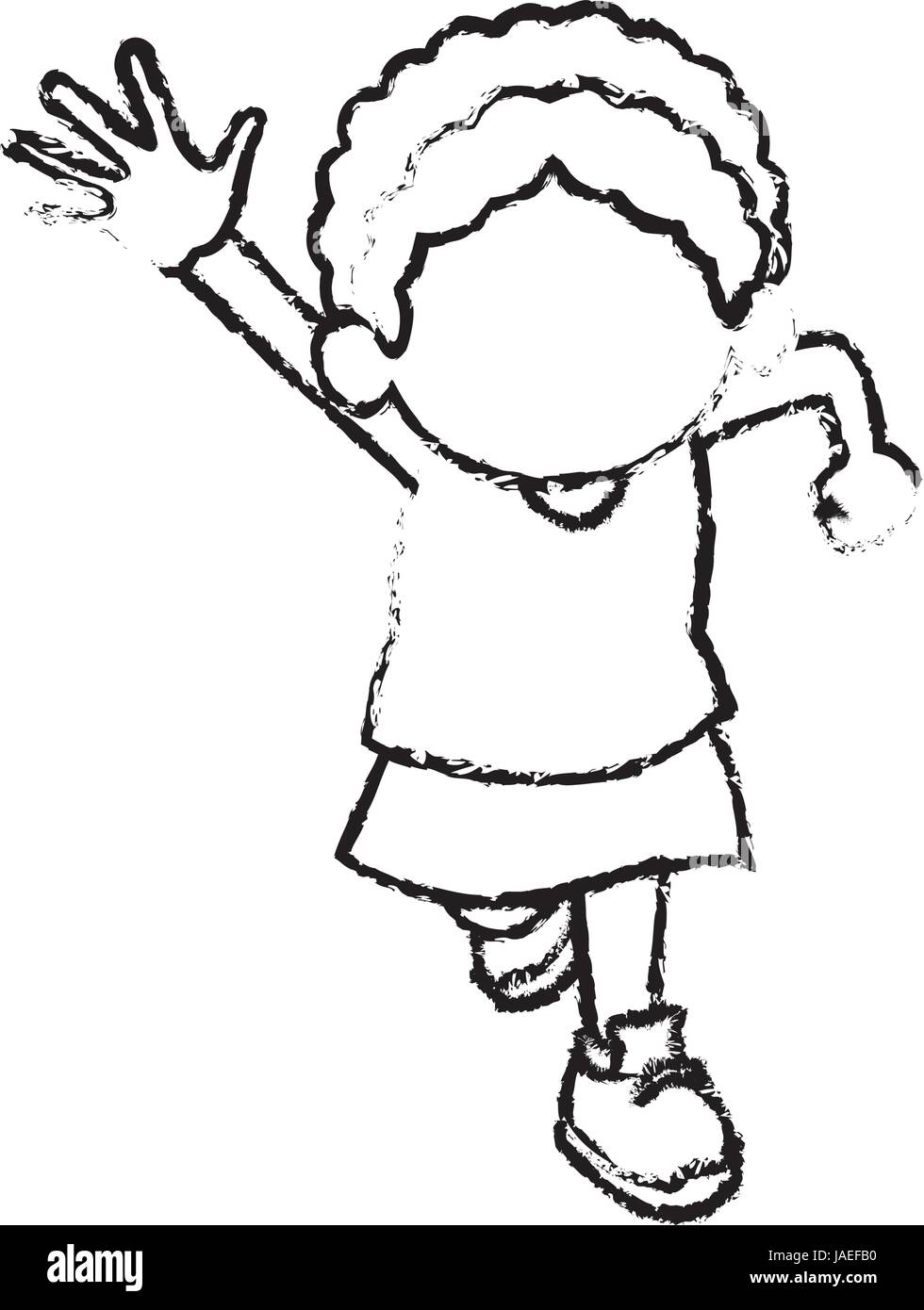 sketch girl young kid happy expression Stock Vector Image & Art - Alamy