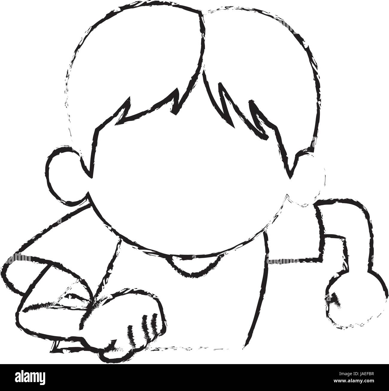 sketch little boy young cheerful celebration Stock Vector Image & Art ...