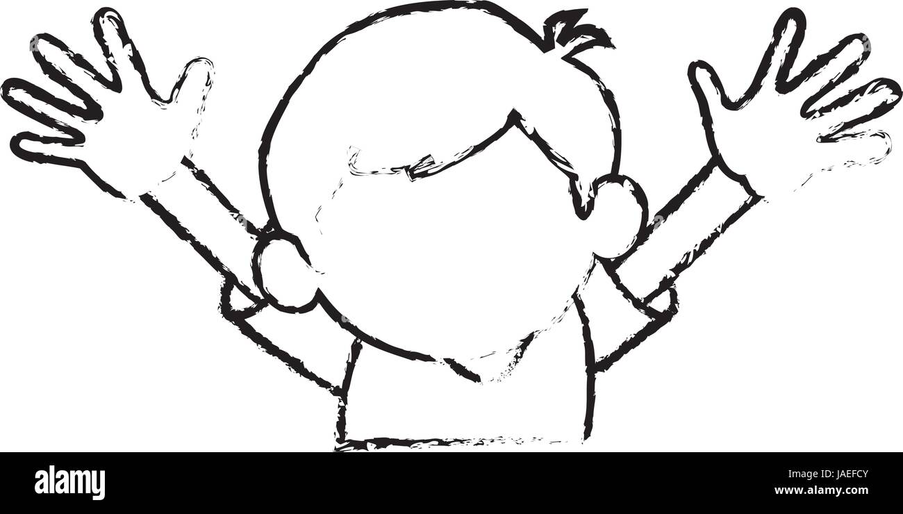 sketch little boy young cheerful celebration Stock Vector Image & Art ...