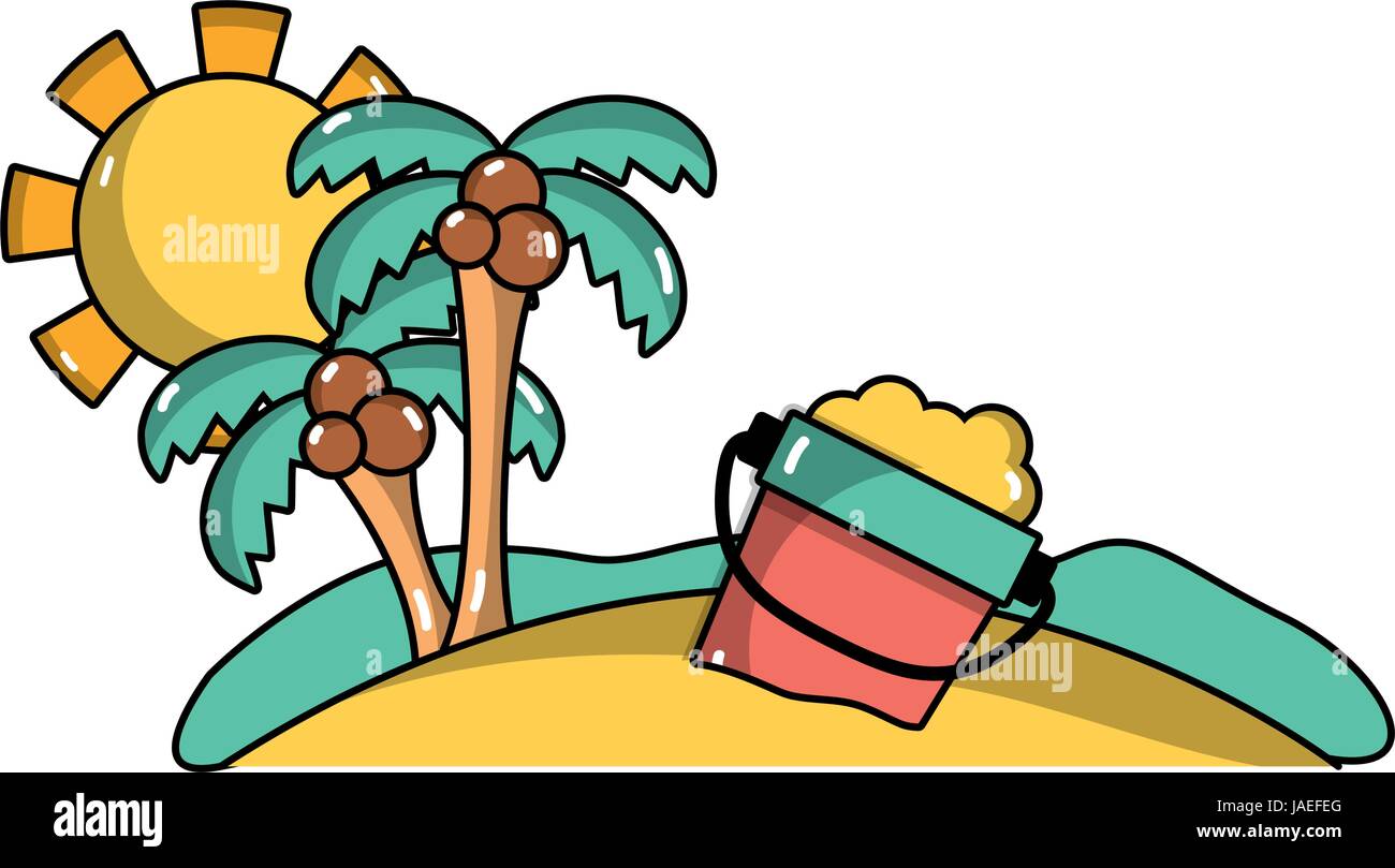 Palms on beach in Stock Vector Images - Alamy
