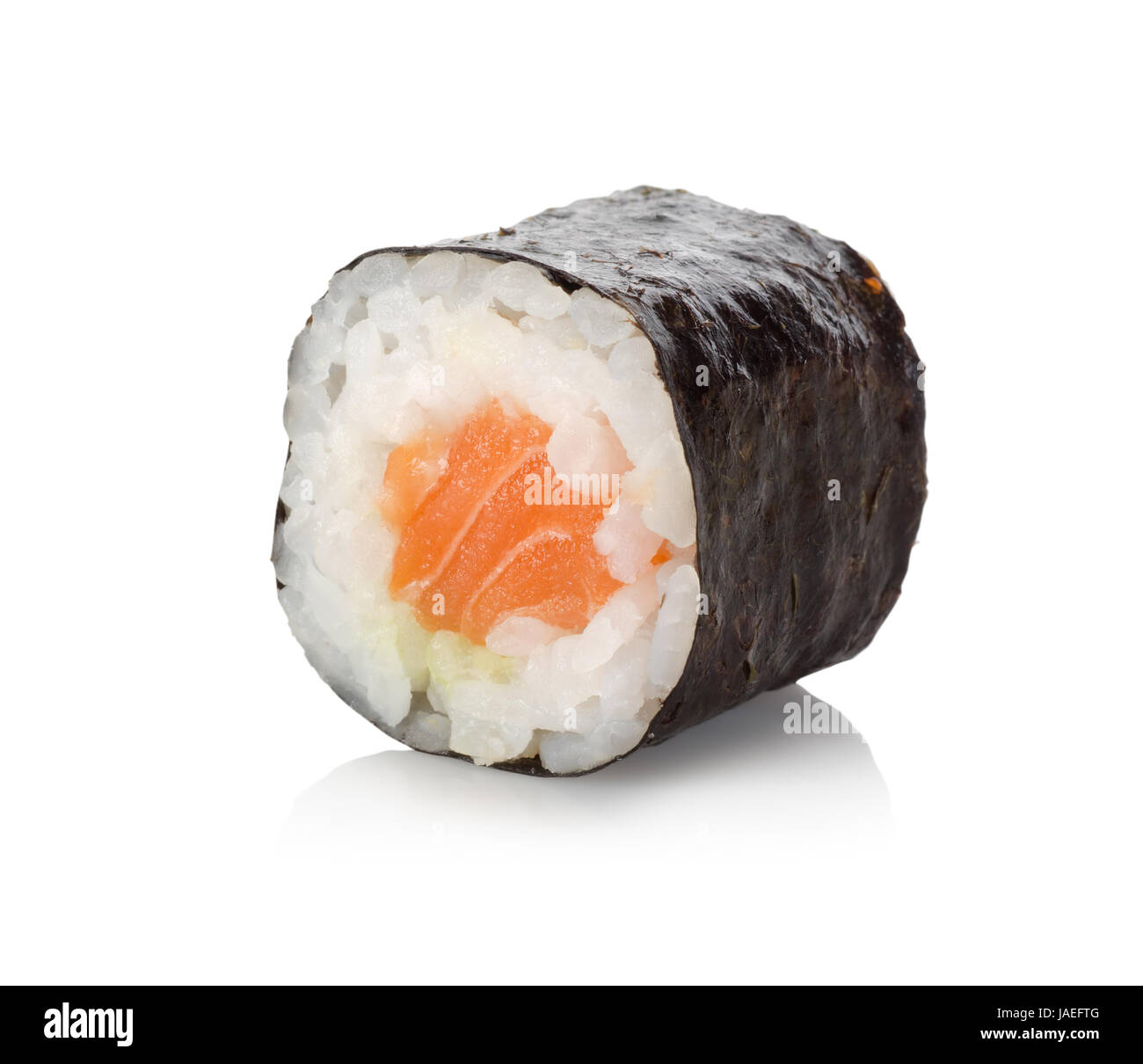 Roll: Salmon isolated on a white background Stock Photo - Alamy