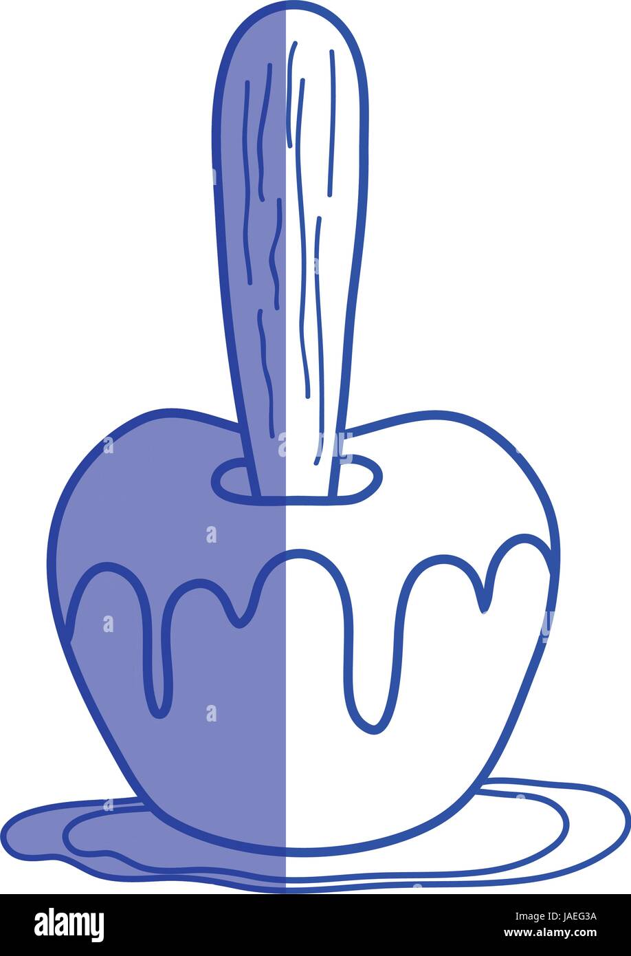 silhouette delicious candy apple fruit snack Stock Vector Image & Art ...