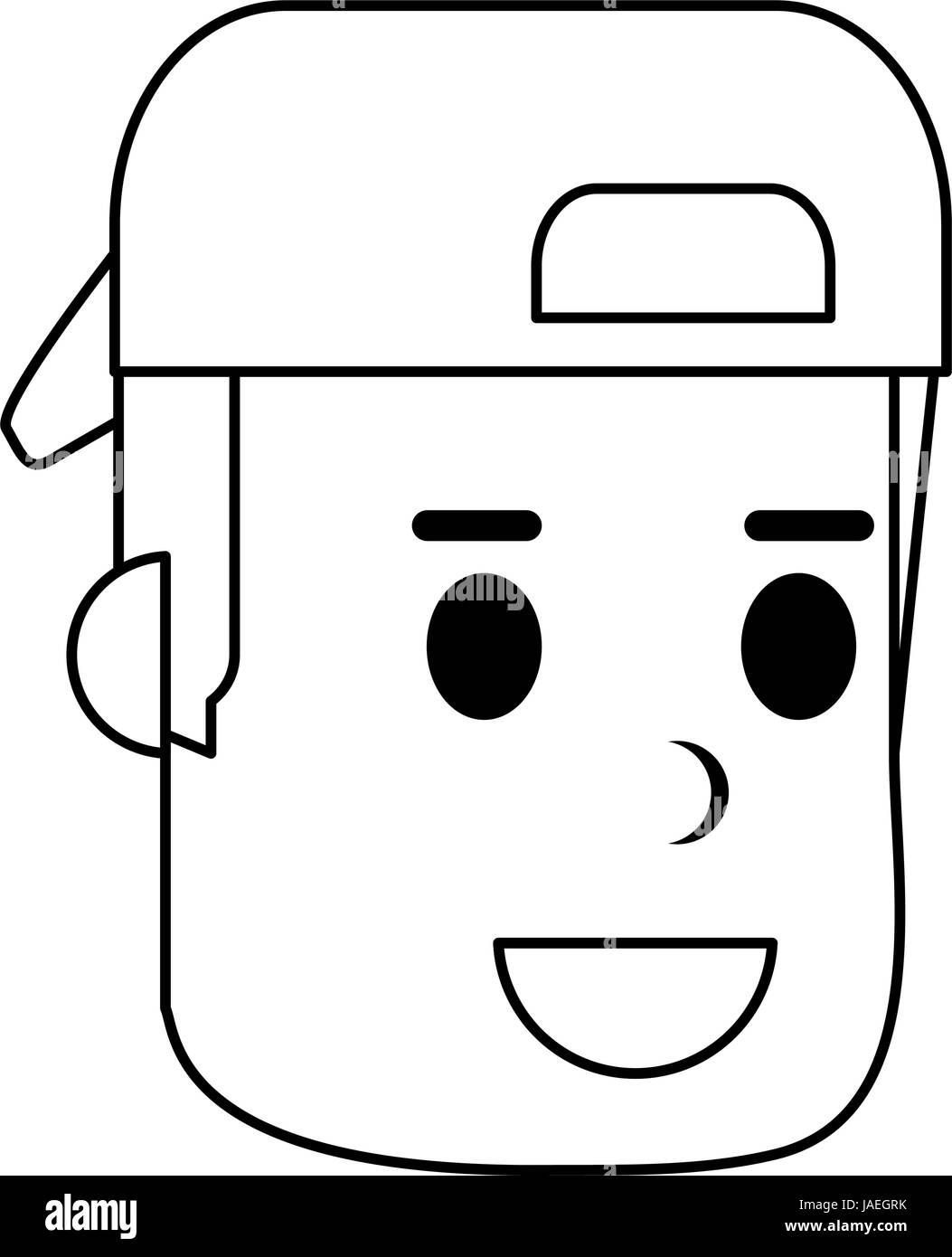 Wearing Hat Backwards Stock Vector Images - Alamy