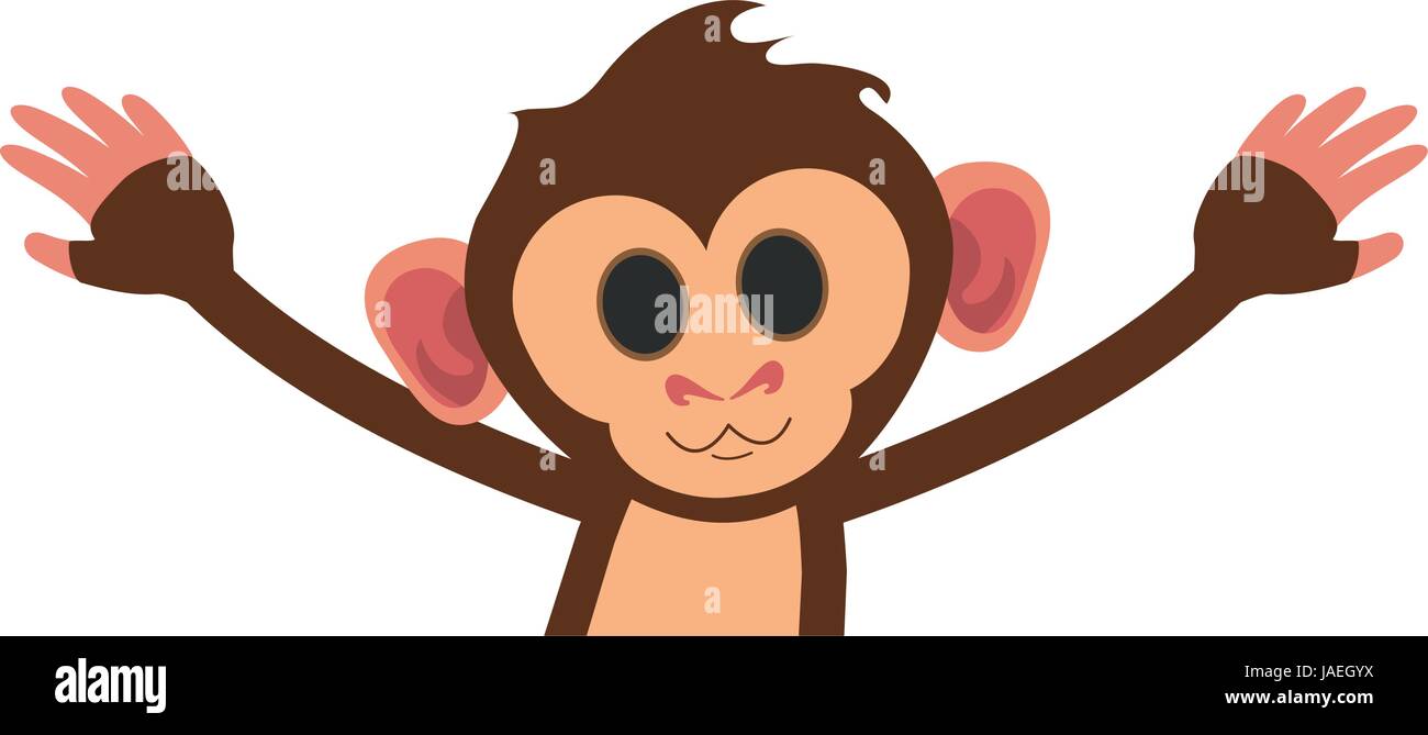 cute expressive monkey cartoon icon image Stock Vector Image & Art - Alamy