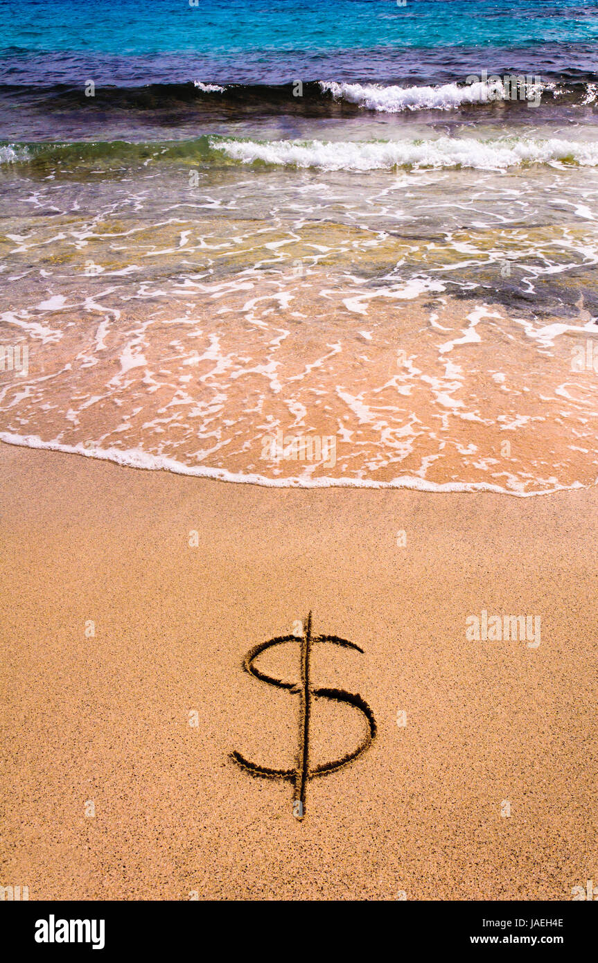 Dollar sign in the sand hi-res stock photography and images - Alamy
