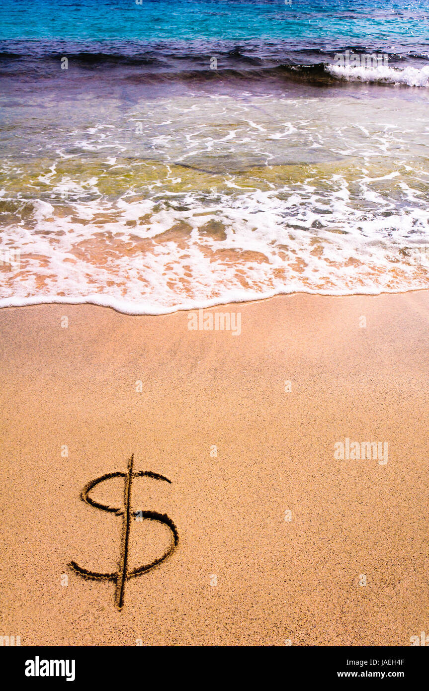 Dollar sign in the sand hi-res stock photography and images - Alamy