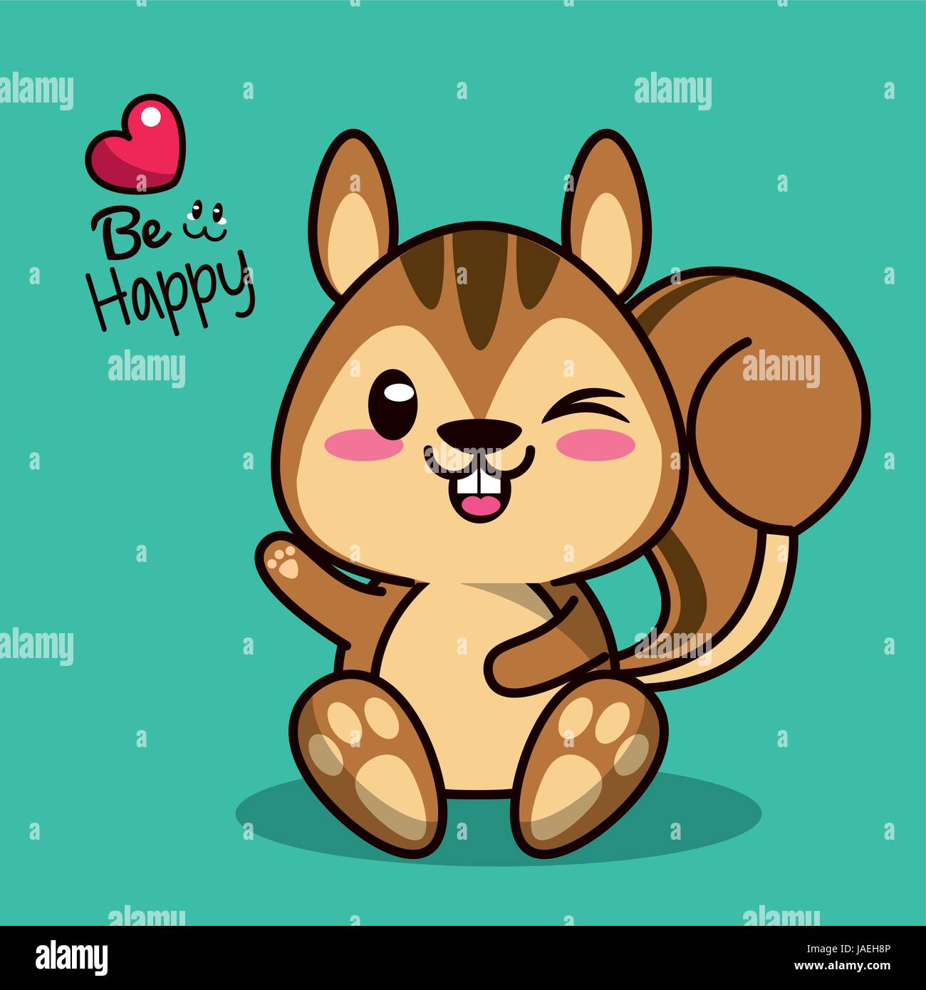 Cute Chipmunk Cartoon Drawing