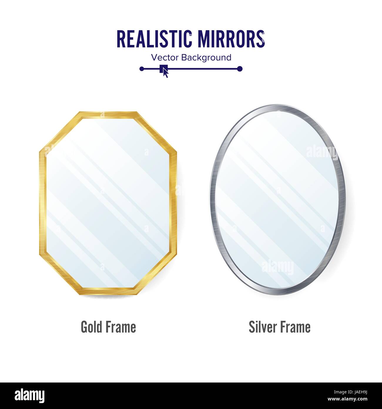 Realistic Mirrors Set Vector. Mirror Frames Or Mirror Decor Stock ...