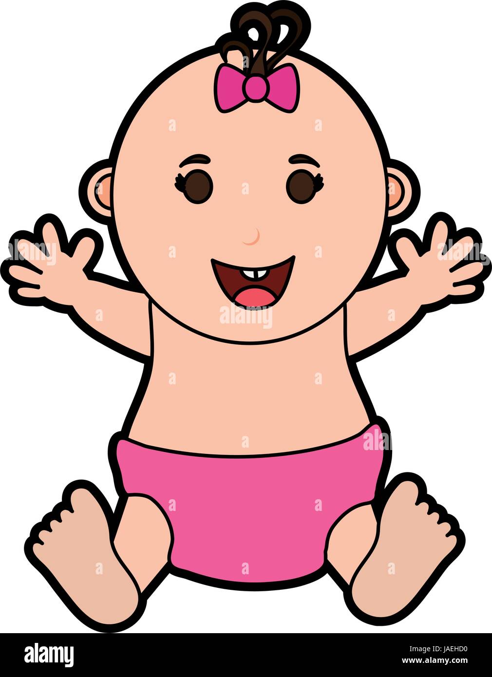 happy smiling female baby icon image Stock Vector Image & Art - Alamy