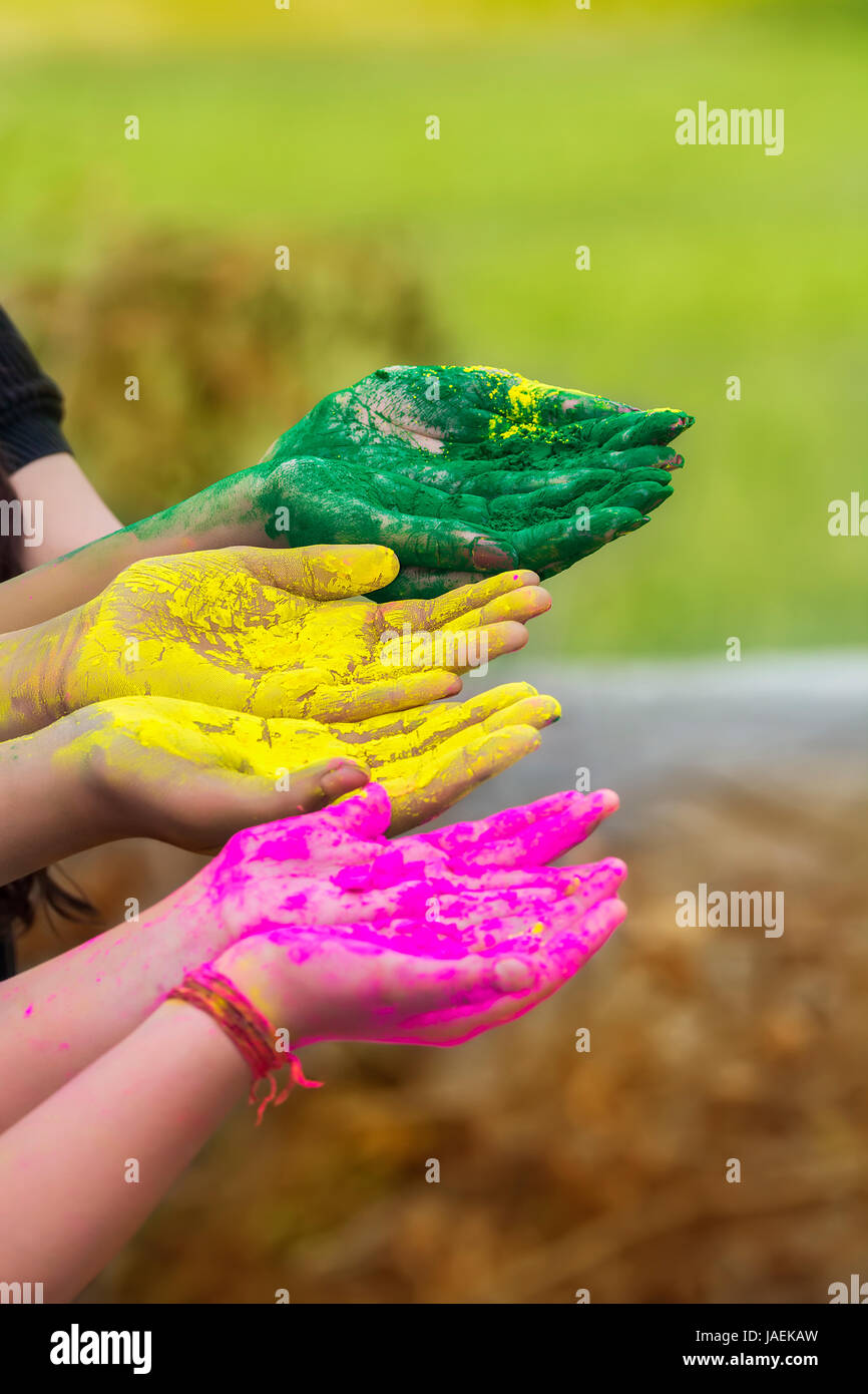 Festival of colors hand hi-res stock photography and images - Alamy