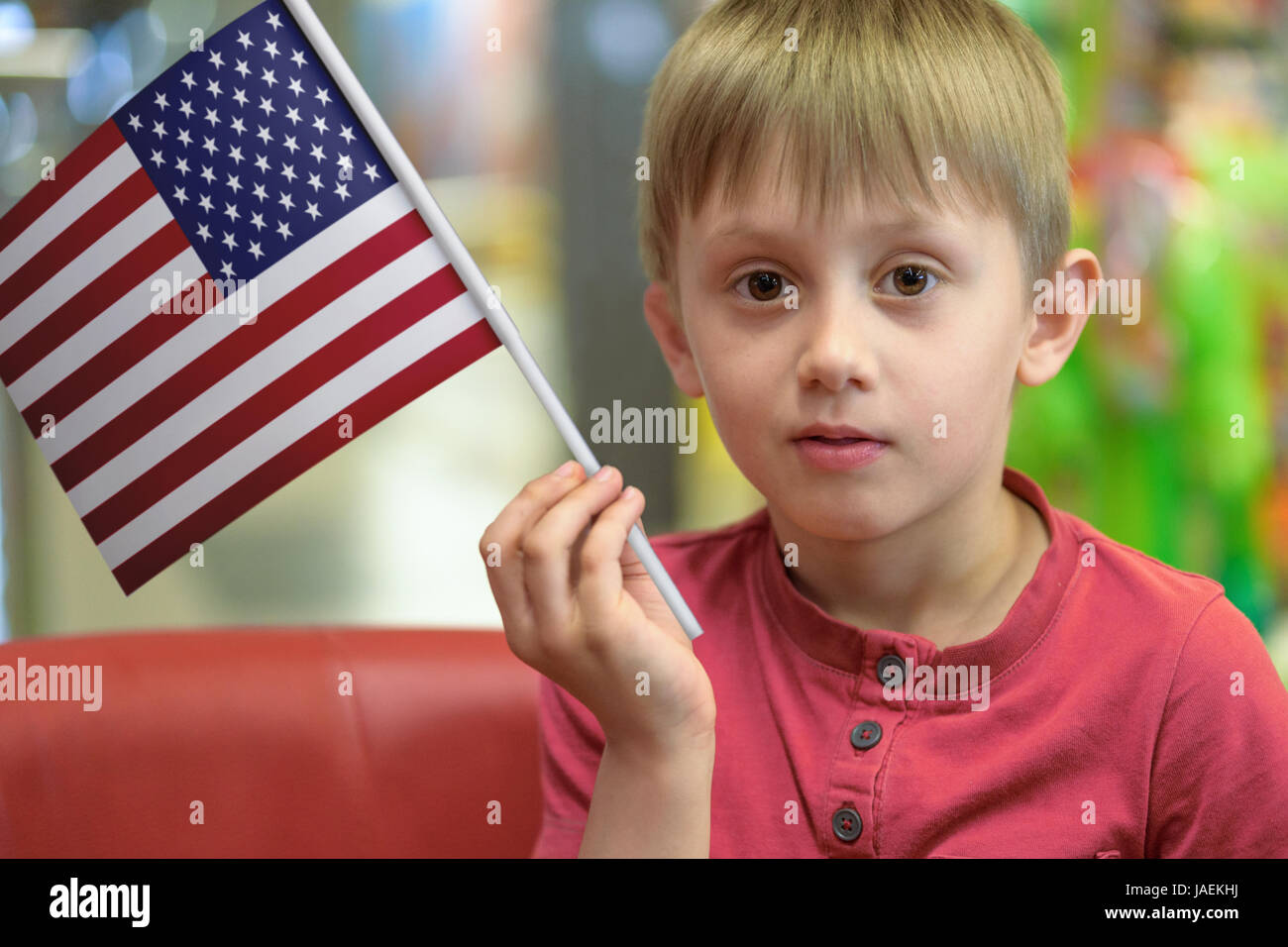 Kid hand american flag hi-res stock photography and images - Alamy