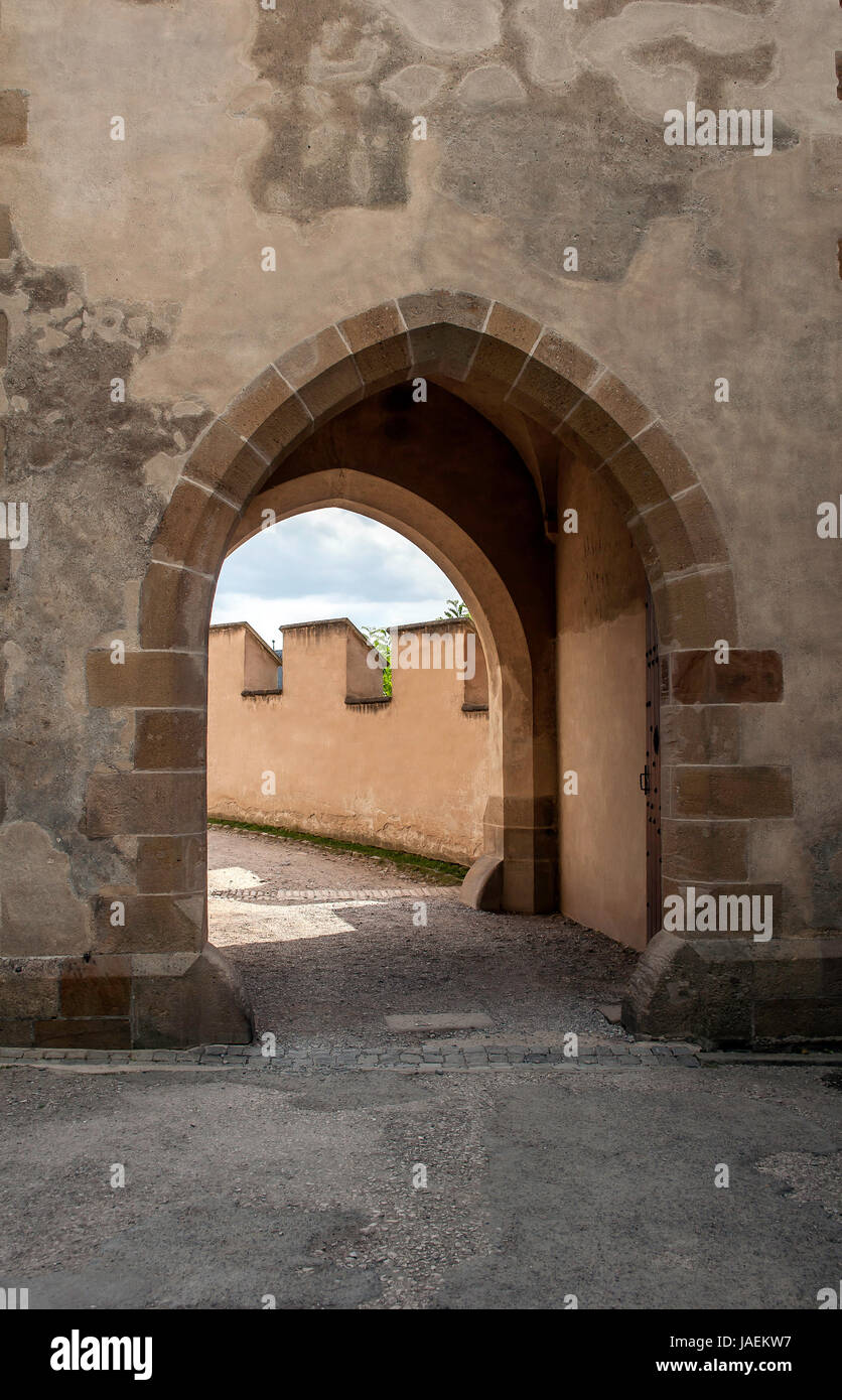 Entrance door of a medieval castle in Europe Stock Photo - Alamy