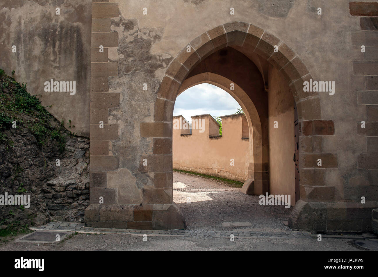 Entrance door of a medieval castle in Europe Stock Photo - Alamy