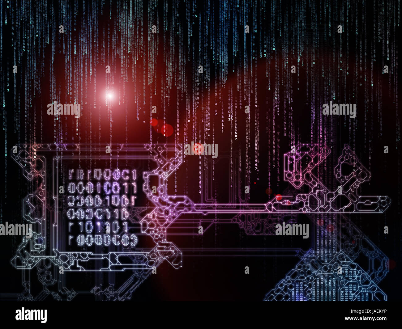 Encryption Key series. Composition of stylized key and number symbols ...