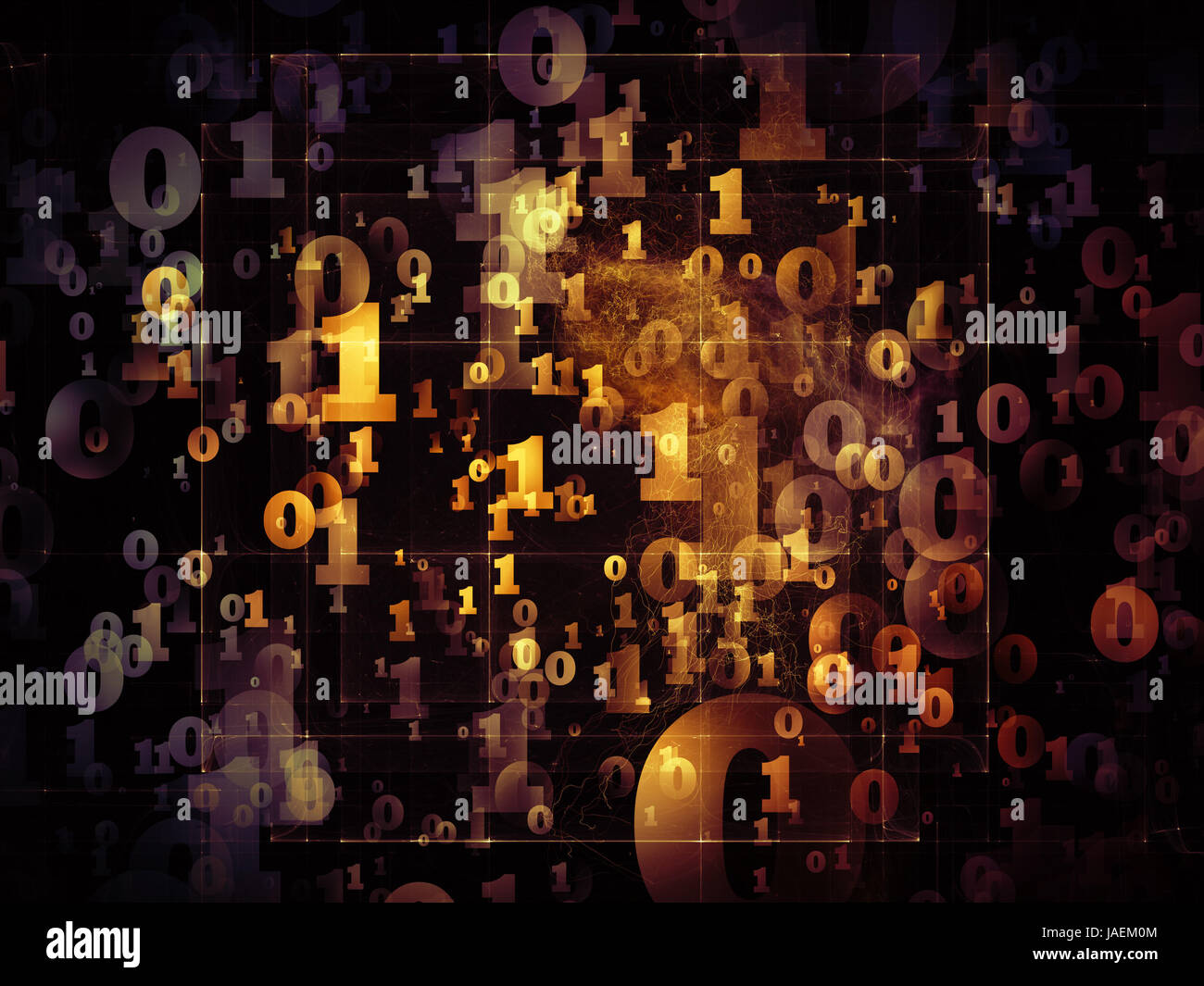 Number in Space series. Backdrop of numbers, fractal textures and ...