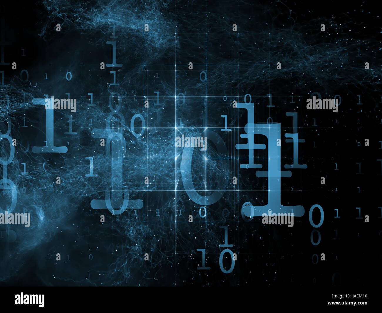 Number in Space series. Arrangement of numbers, fractal textures and ...