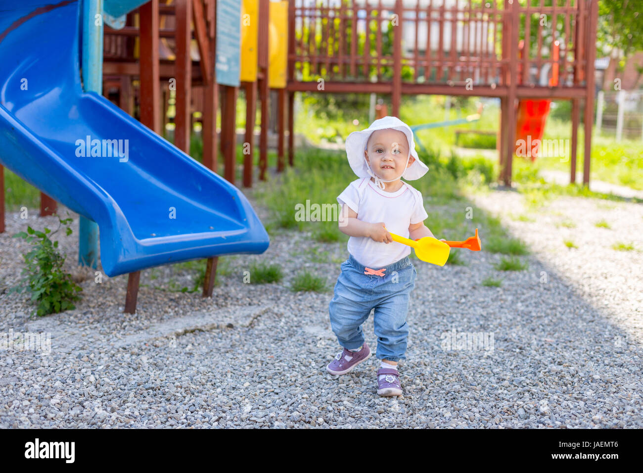 Baby girl running hi-res stock photography and images - Alamy