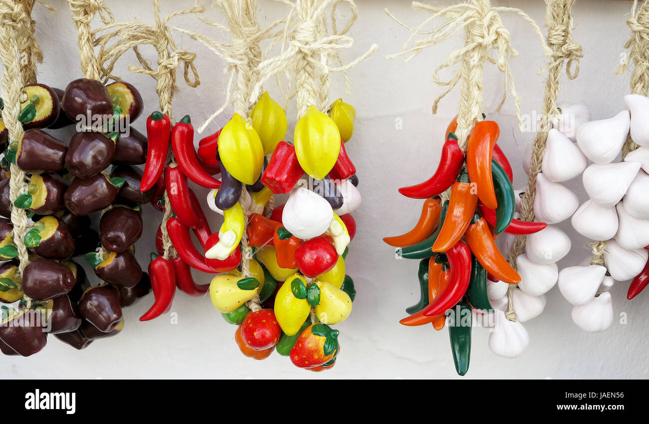 deco ceramic fruit and vegetables Stock Photo - Alamy