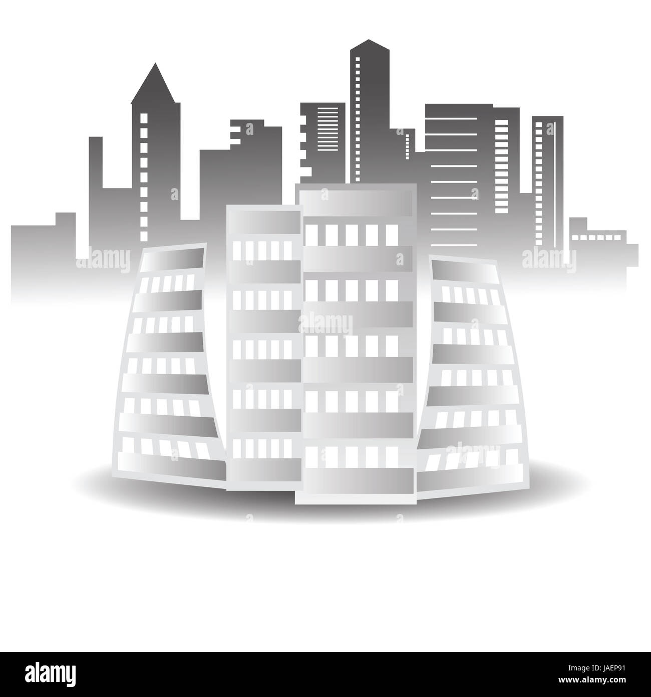 colorful illustration with abstract buildings for your design Stock ...