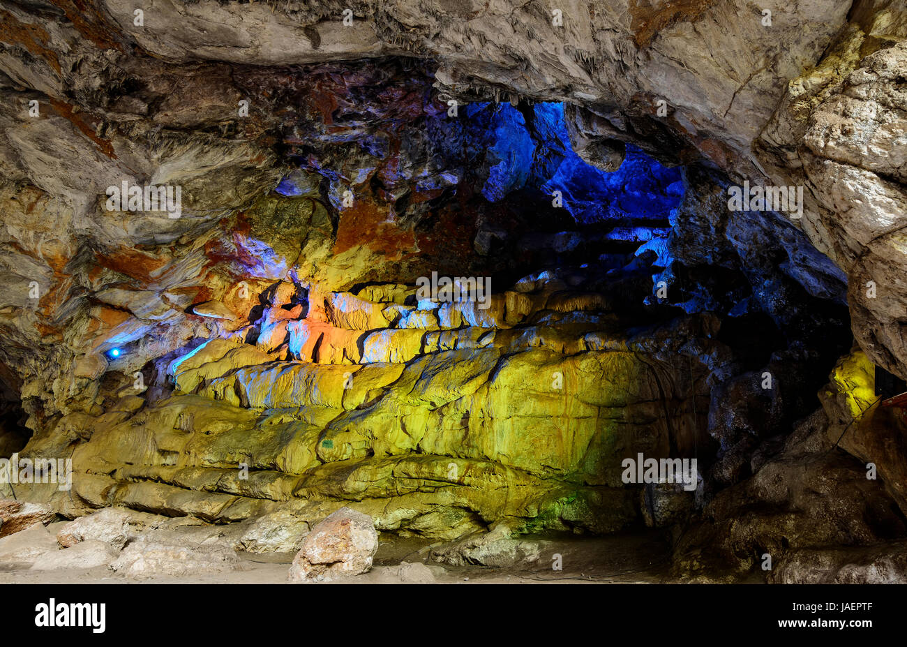 The colorful Borra Caves are loacted on the East Coast of India in the ...