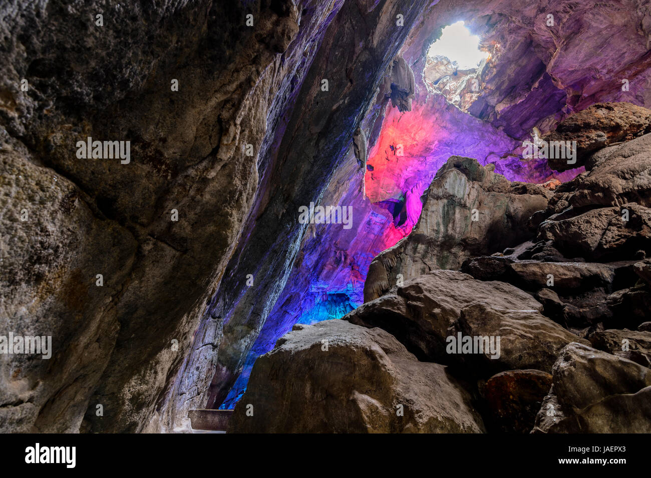 The colorful Borra Caves are loacted on the East Coast of India in the ...