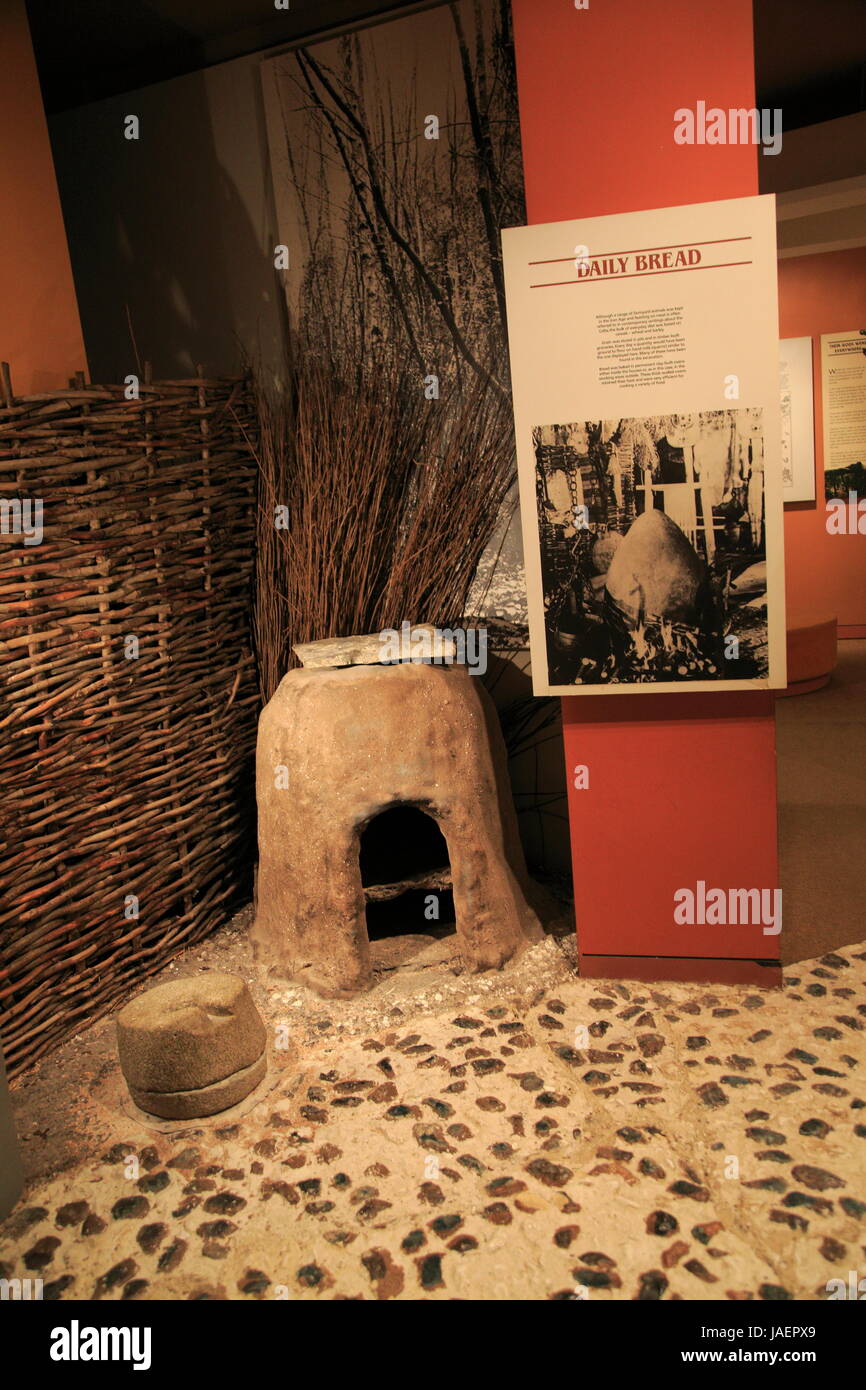 Bread oven in Iron Age museum, Andover, Hampshire, England, UK Stock ...
