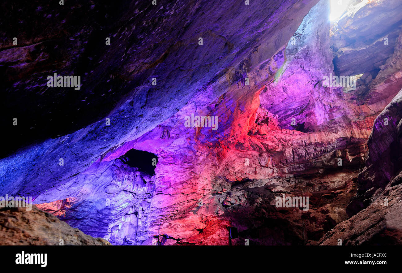 The colorful Borra Caves are located on the East Coast of India Stock ...