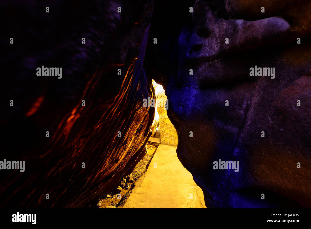 The colorful Borra Caves are loacted on the East Coast of India in the ...