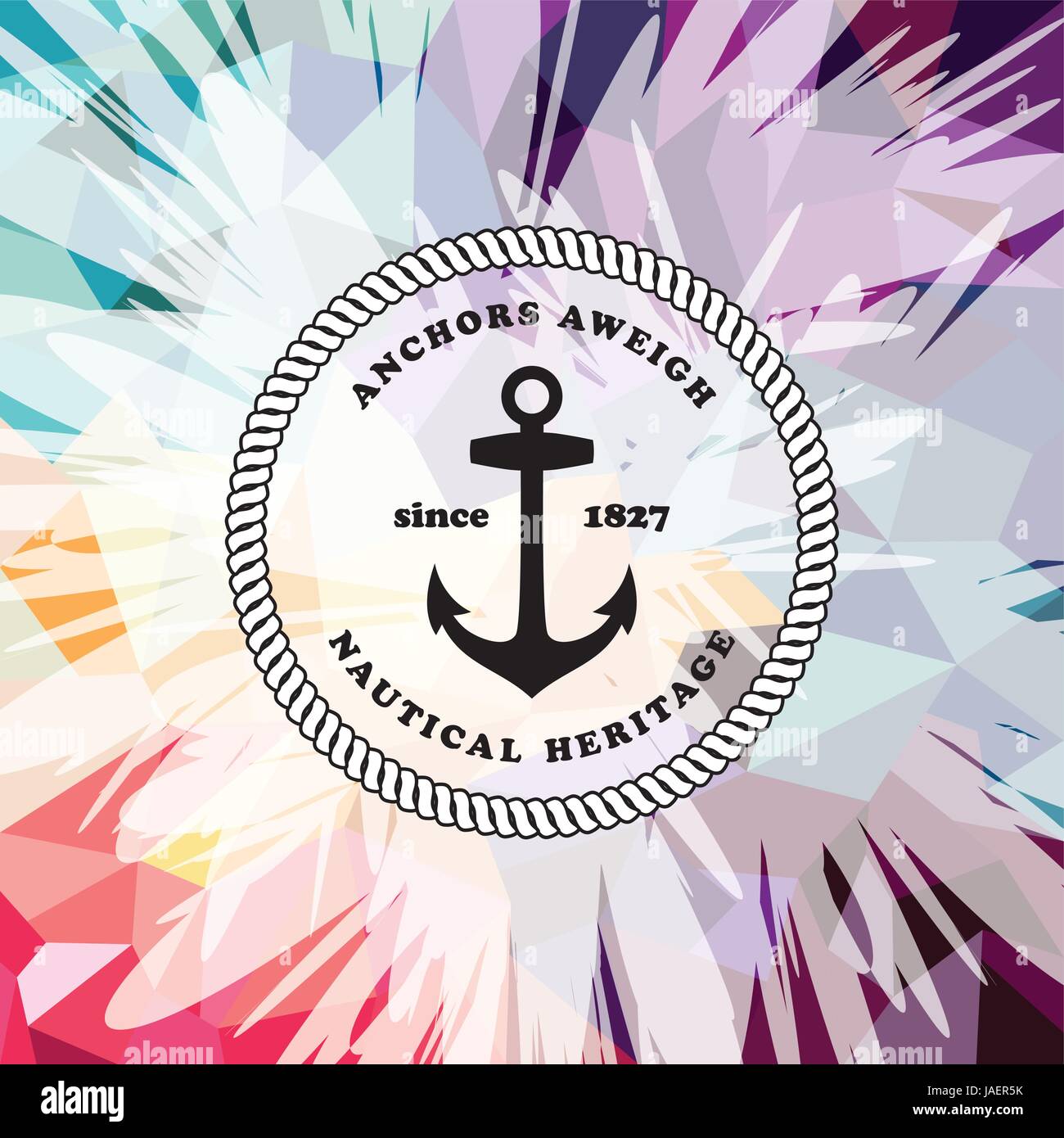 Abstract colorful anchor navy nautical theme vector illustration Stock ...