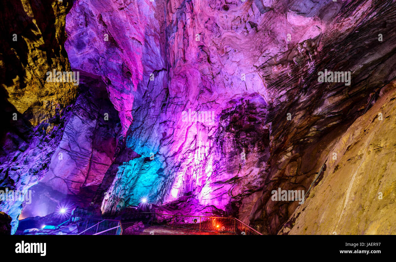 The colorful Borra Caves are loacted on the East Coast of India in the ...