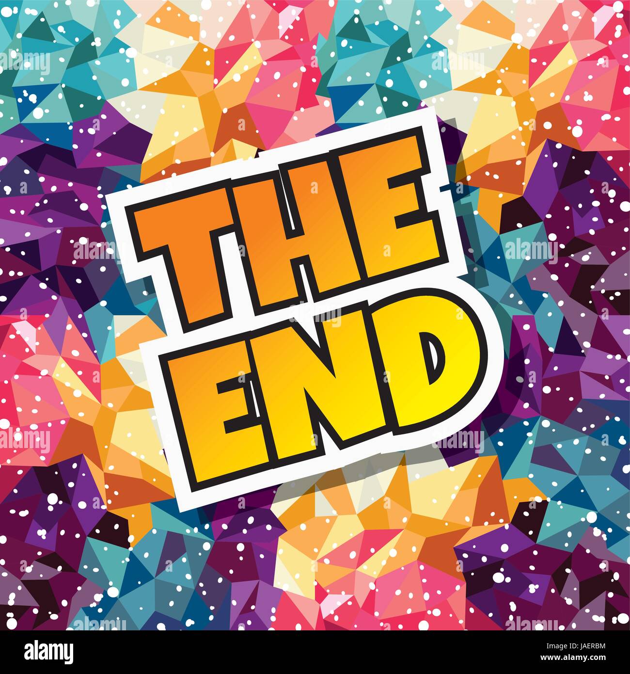the end text abstract colorful triangle geometrical background vector ...