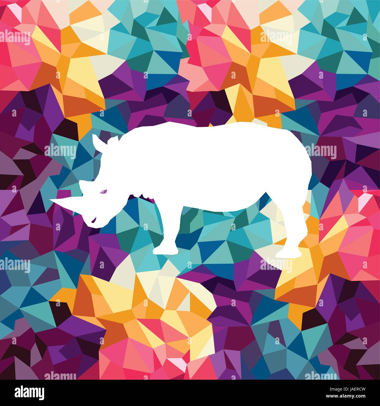 rhino colorful mosaic pattern designed using mosaic pattern graphic ...