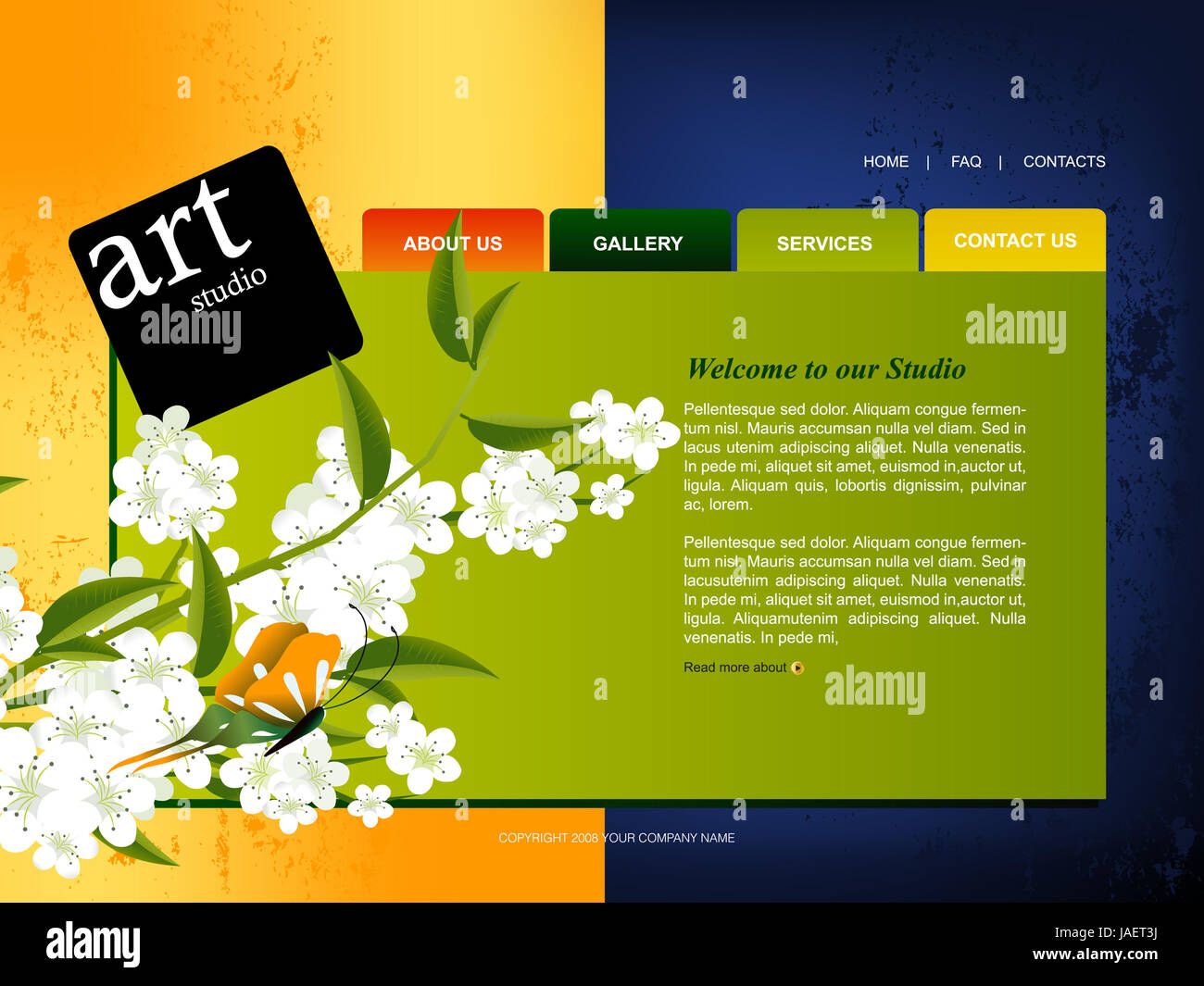 Website Template, easy to use in adobe Photoshop, Flash or Illustrator ...
